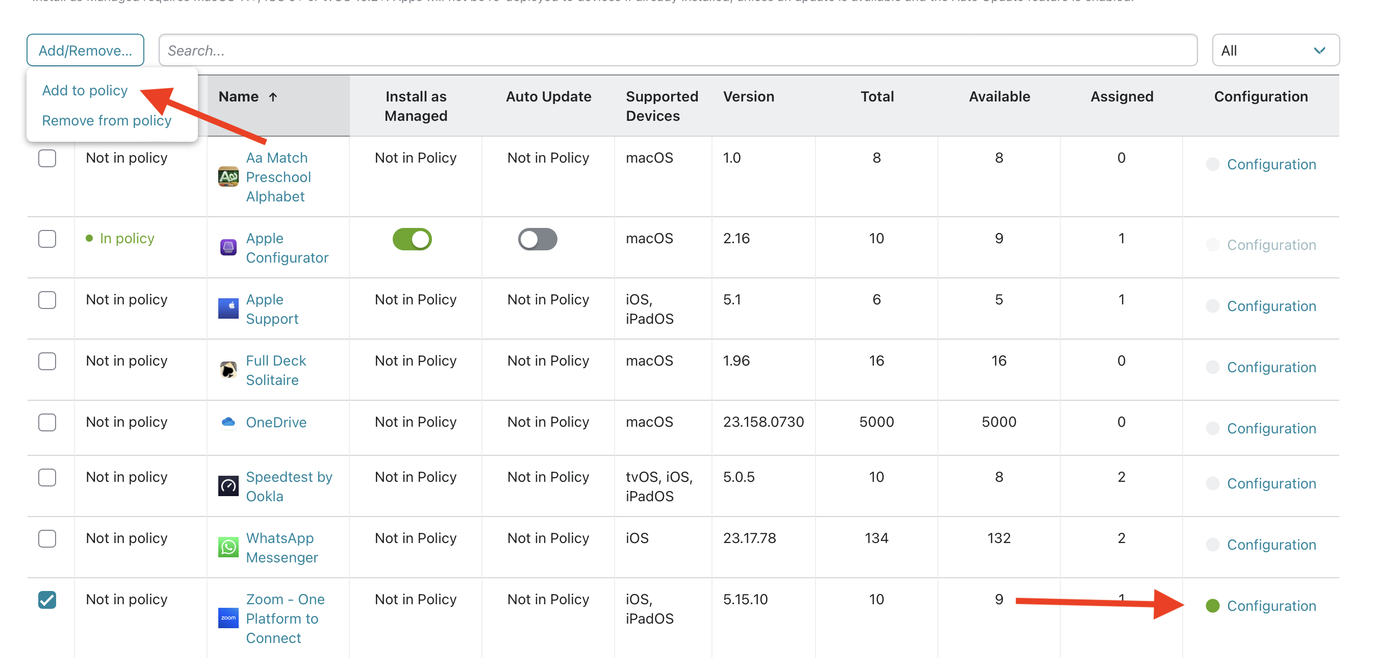 Managed App Configuration – Addigy