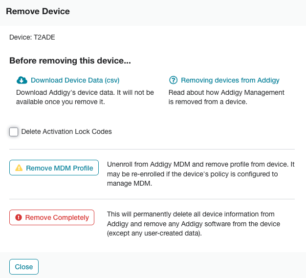 Best Practices: Removing a Device From Addigy – Addigy