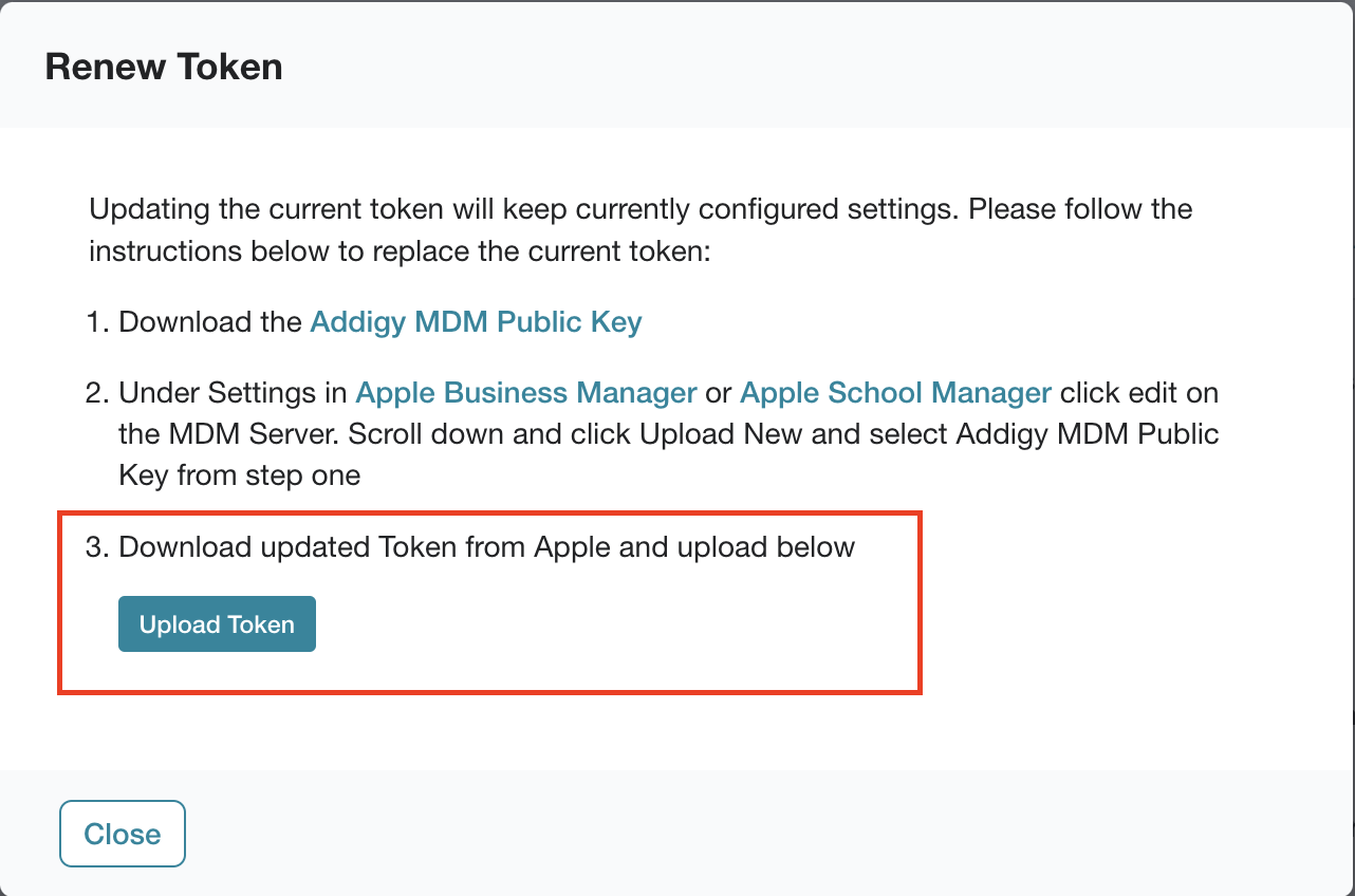 Renewing an Automated Device Enrollment Token – Addigy