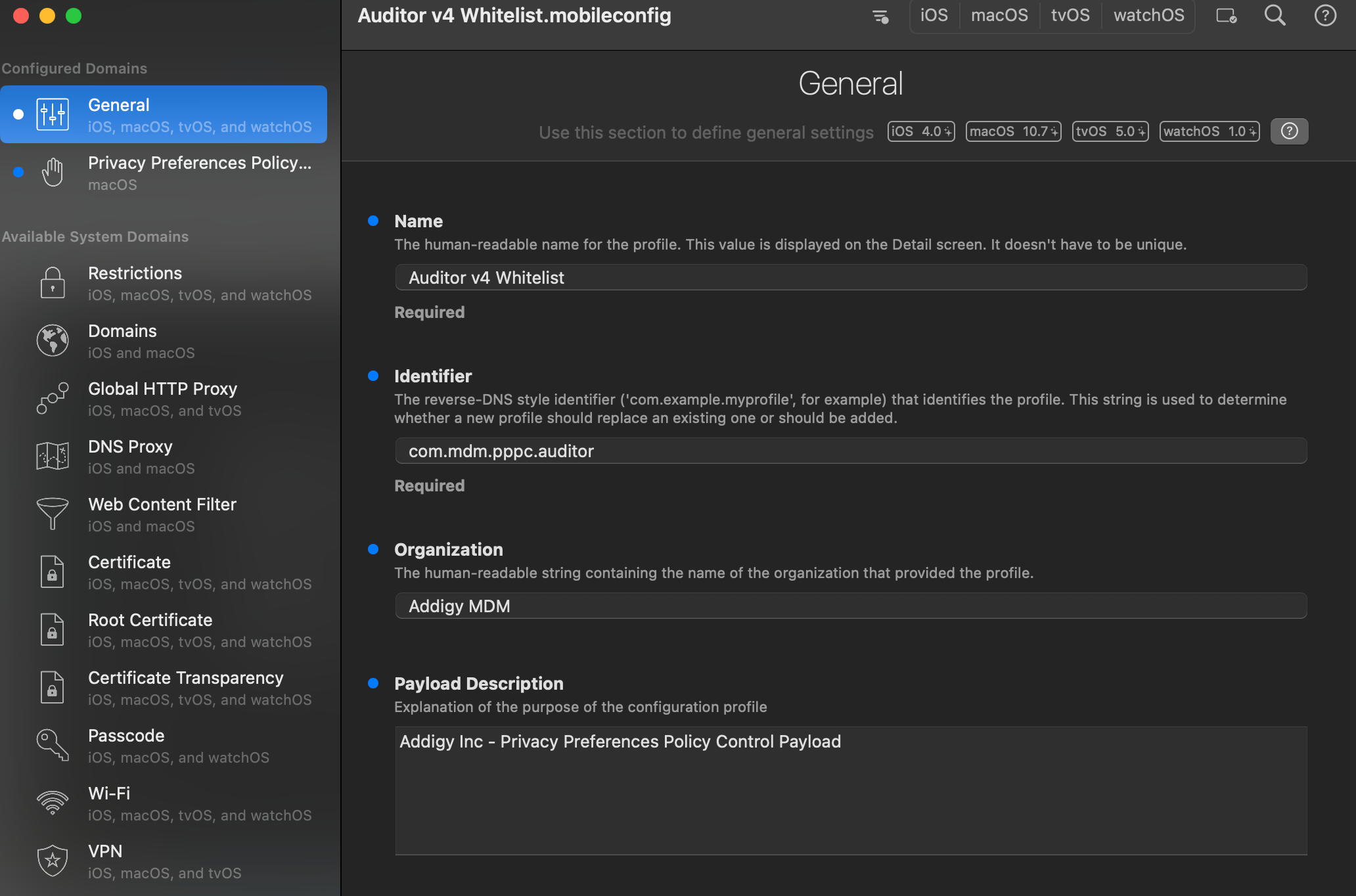 Addigy Default PPPC Profiles (TCC) – Addigy