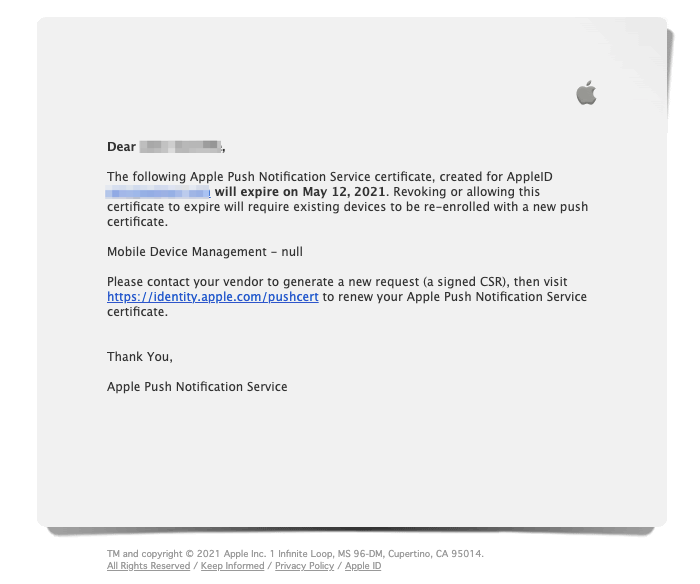 APN Certificates and Apple Business/School Manager Notifications – Addigy