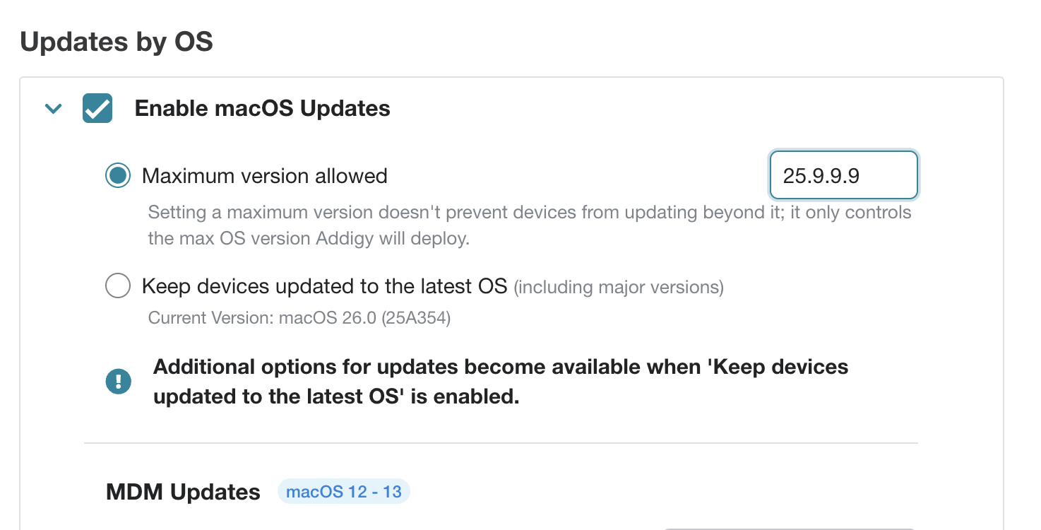FAQ: Blocking macOS 26 and Major Upgrades with Addigy – Addigy